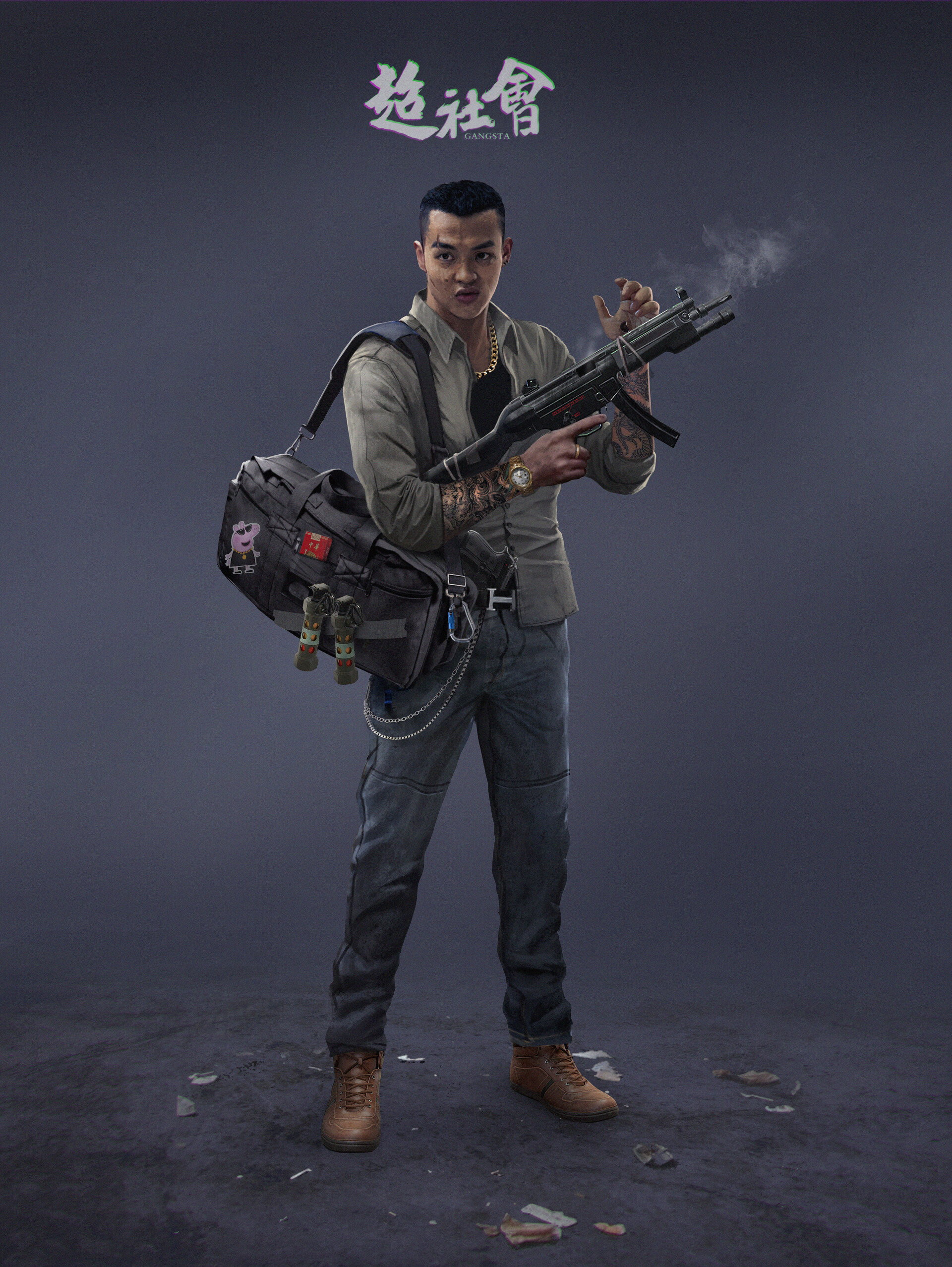 ArtStation - Chinese Gangsta with MP5
