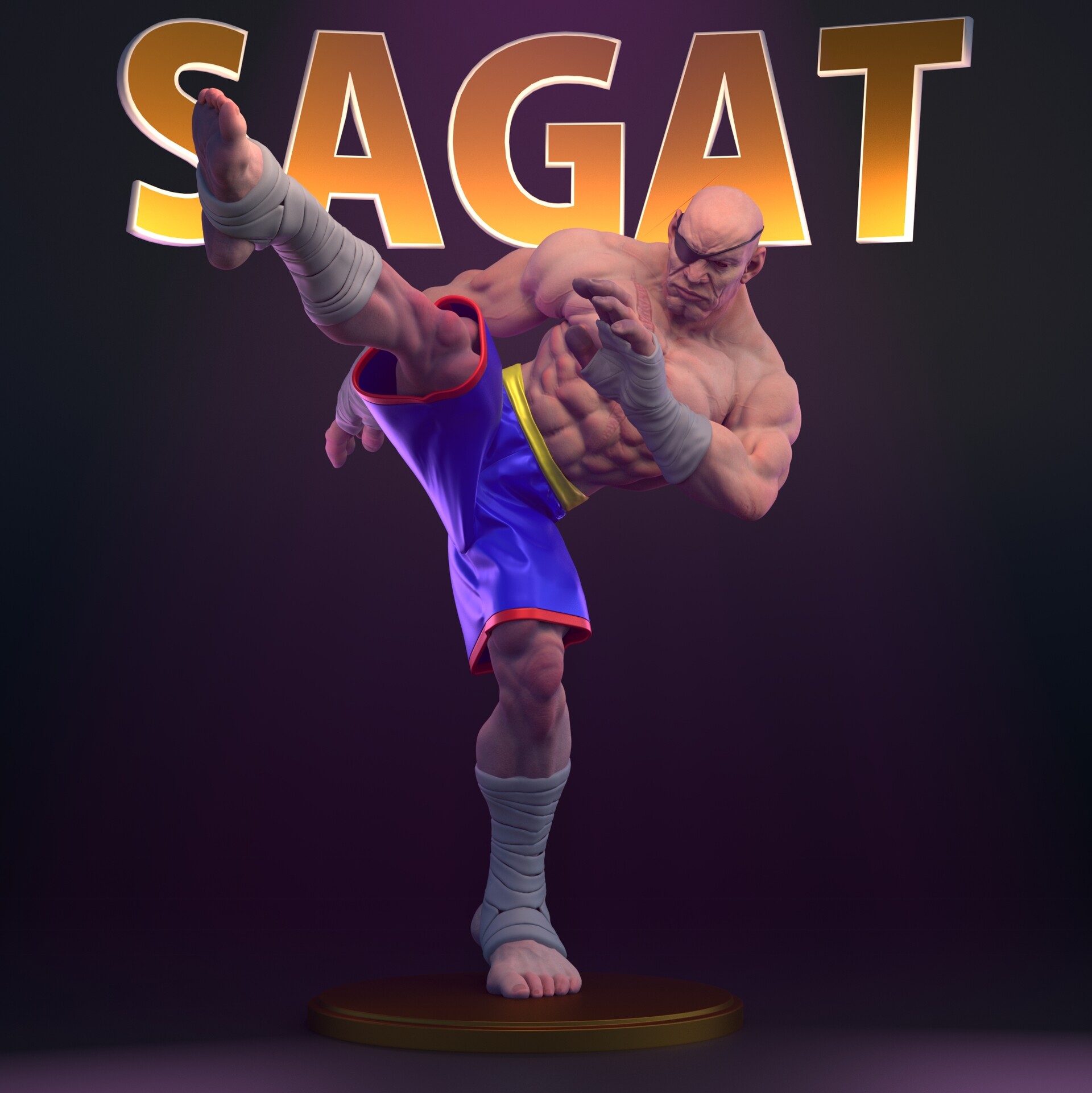 ArtStation - Sagat WIP