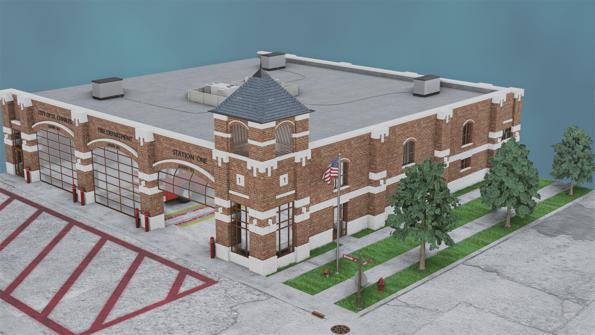 ArtStation - Fire Station One in St Charles, Illinois