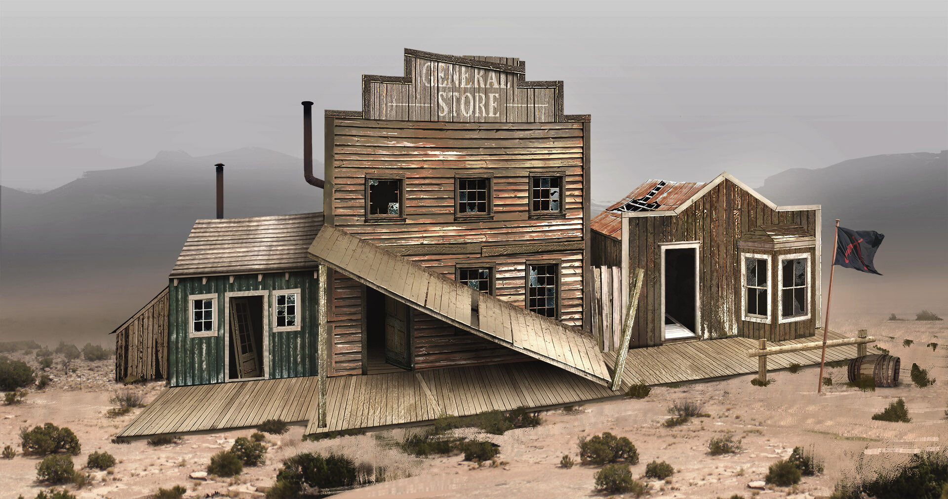 George Johnstone - Outlaws of the old west concept art