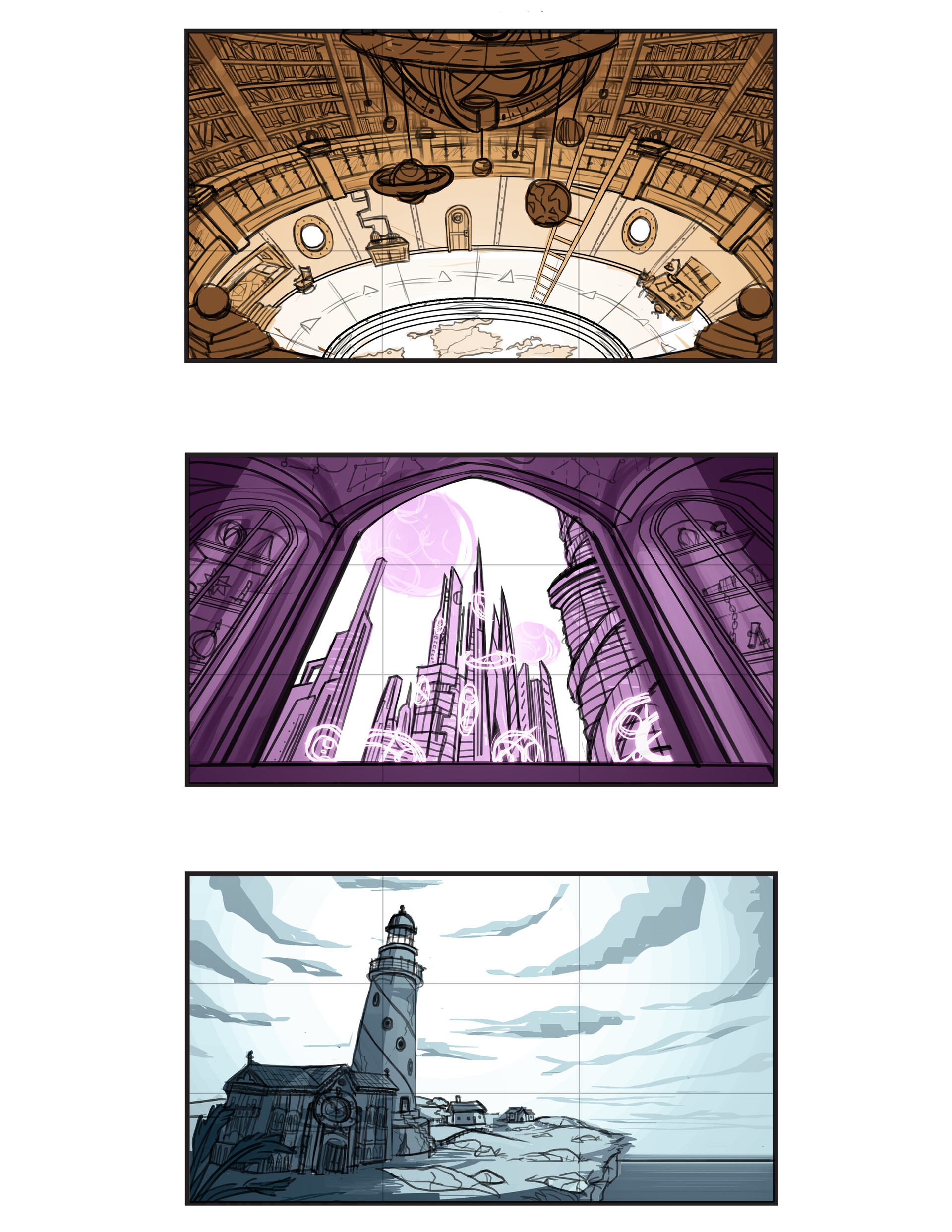 Renee Moss - 3 Point Perspective Layout Thumbnails