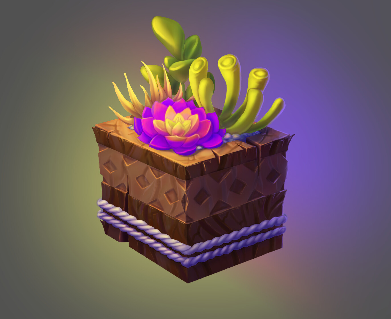 ArtStation - Material cube with organics