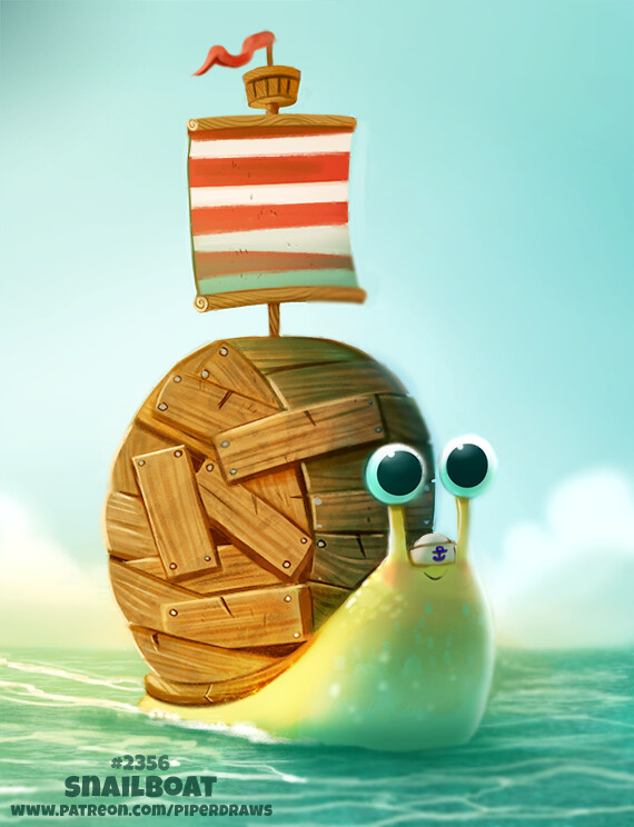 ArtStation - Daily Paint 2356. Snailboat