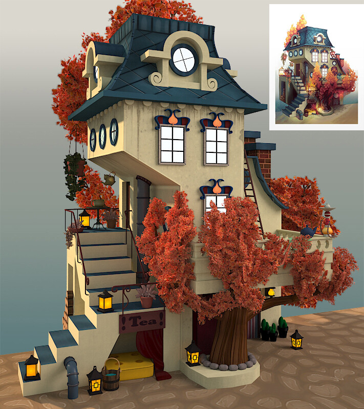 ArtStation - Cute Tea_house