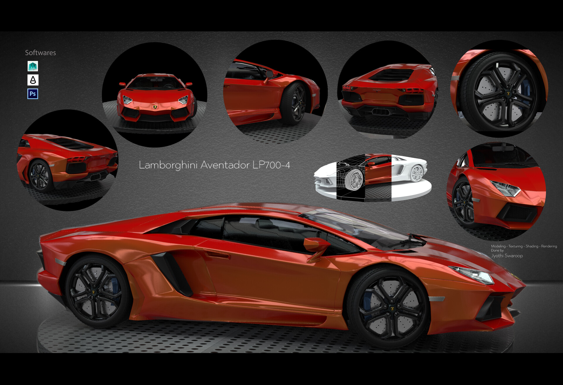 ArtStation - 3D Model (Lamborgini Aventador)
