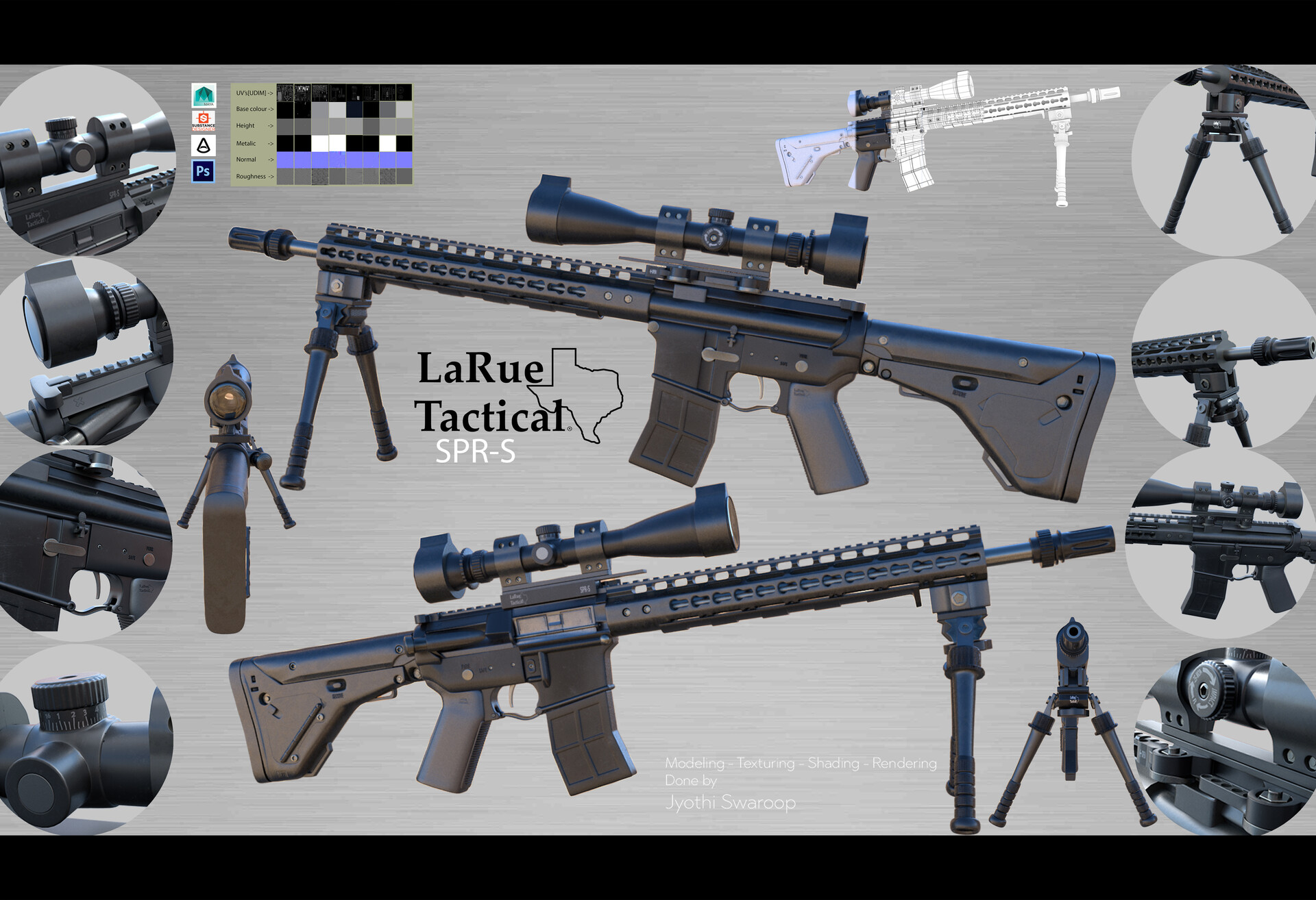 ArtStation - 3D Gun Model - ("Larau Tactical SPR-S")