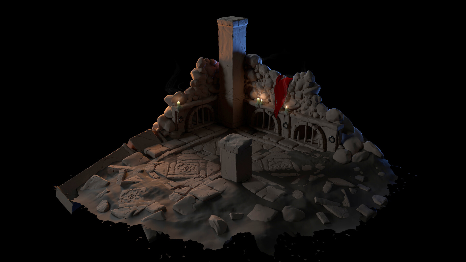 ArtStation - fantasy ruins cut out