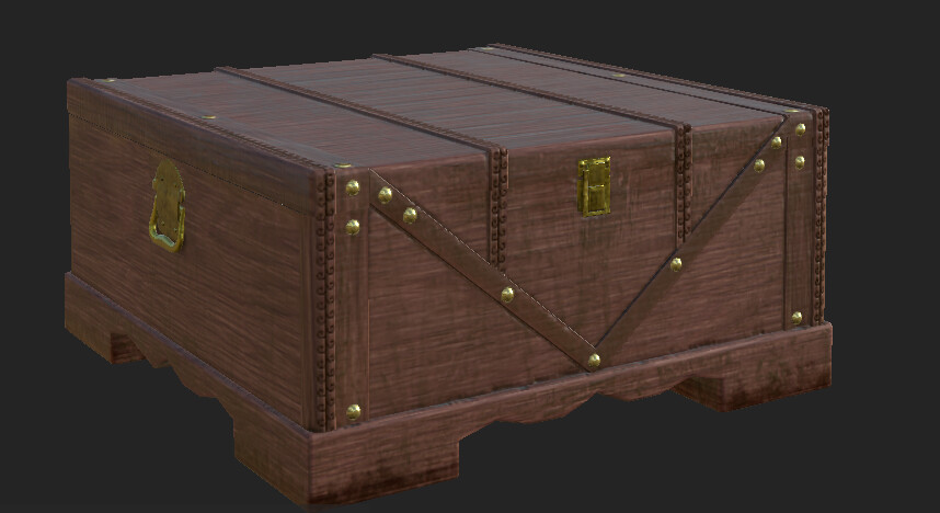 ArtStation - Wooden Chest 3D Model (Low Poly, Closed only)