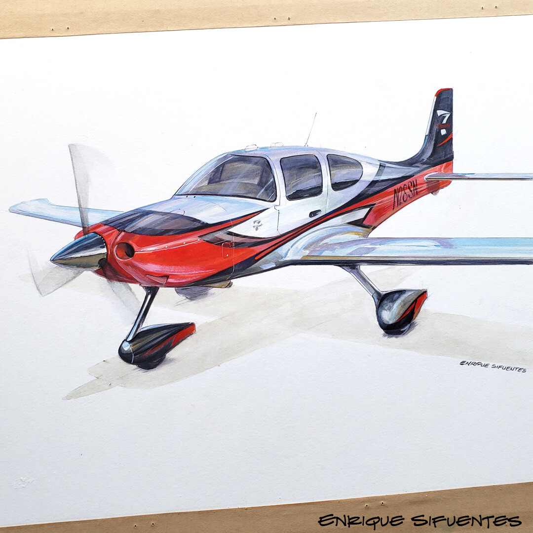 ArtStation - Aviation Illustration Cirrus SR22