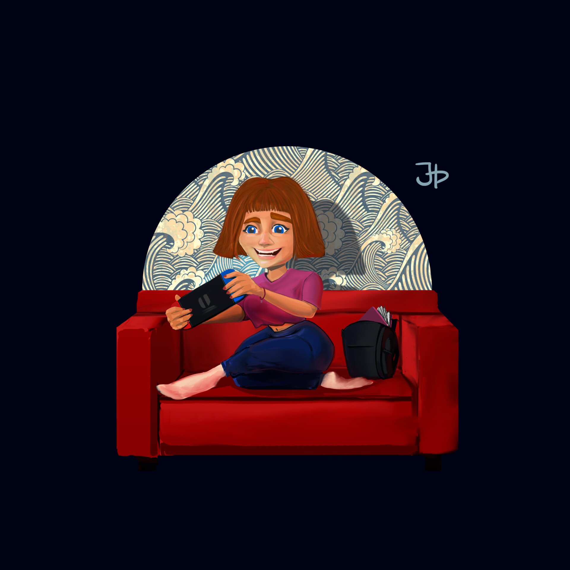 ArtStation - Girl with Nintendo Switch