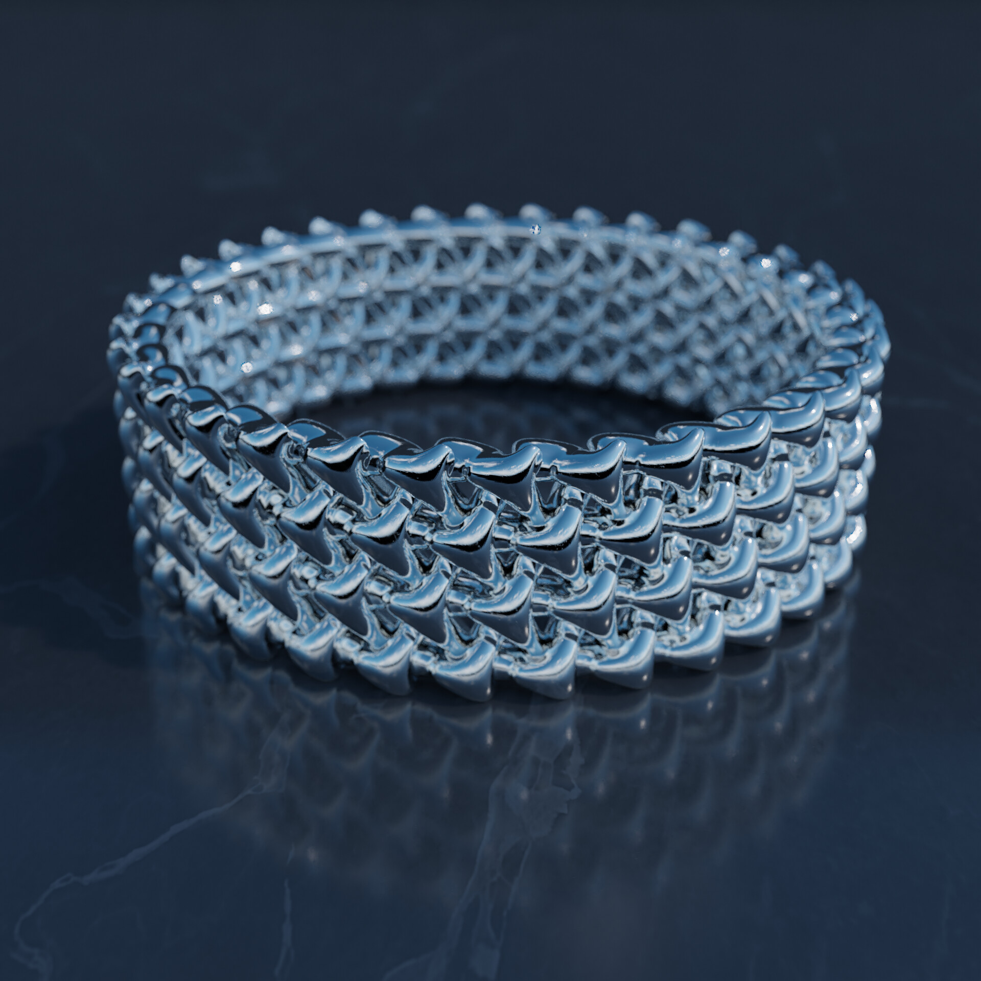 Daphne Lameris - Silver Woven Pattern Ring