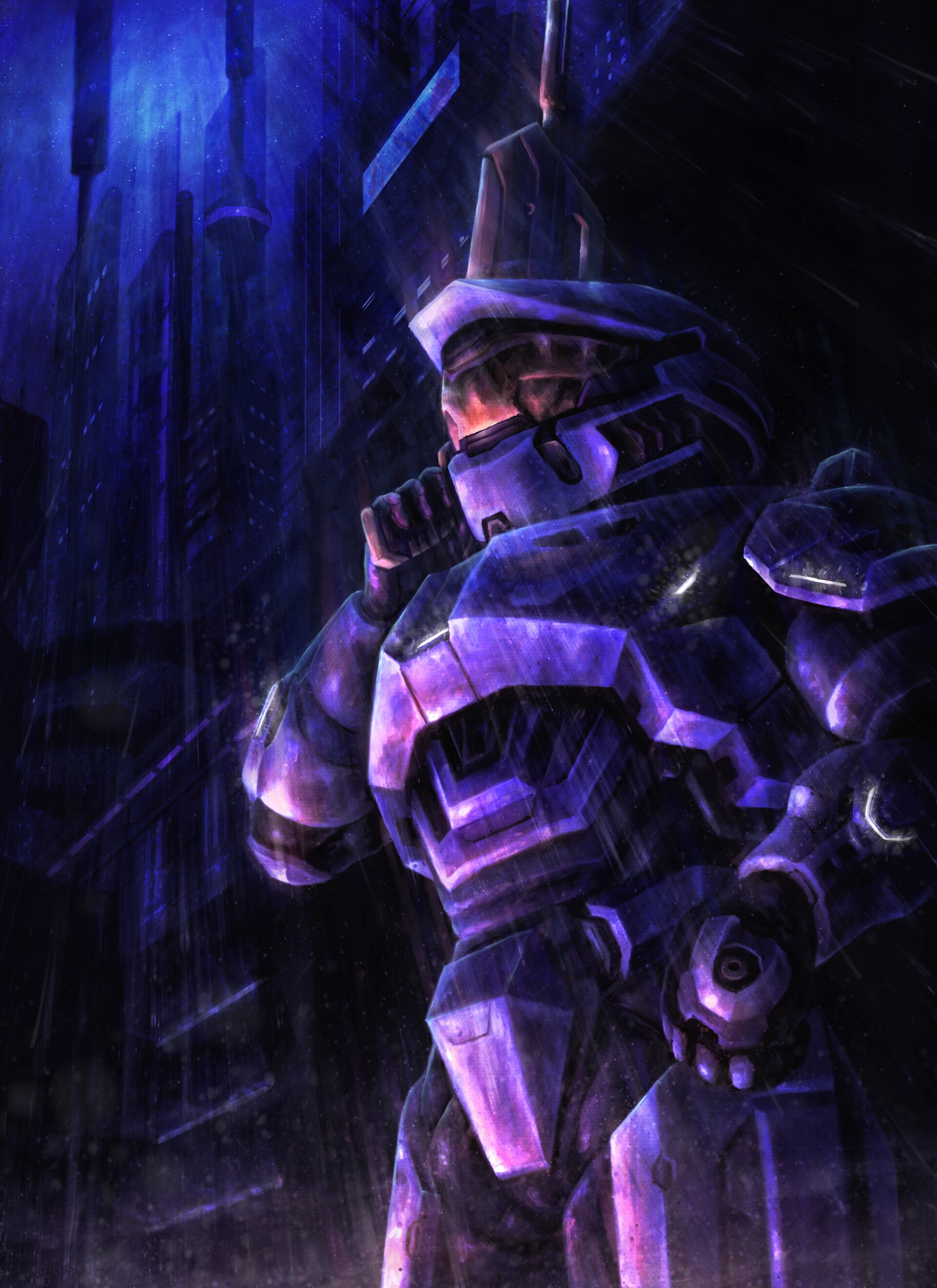 how to draw a rainy city