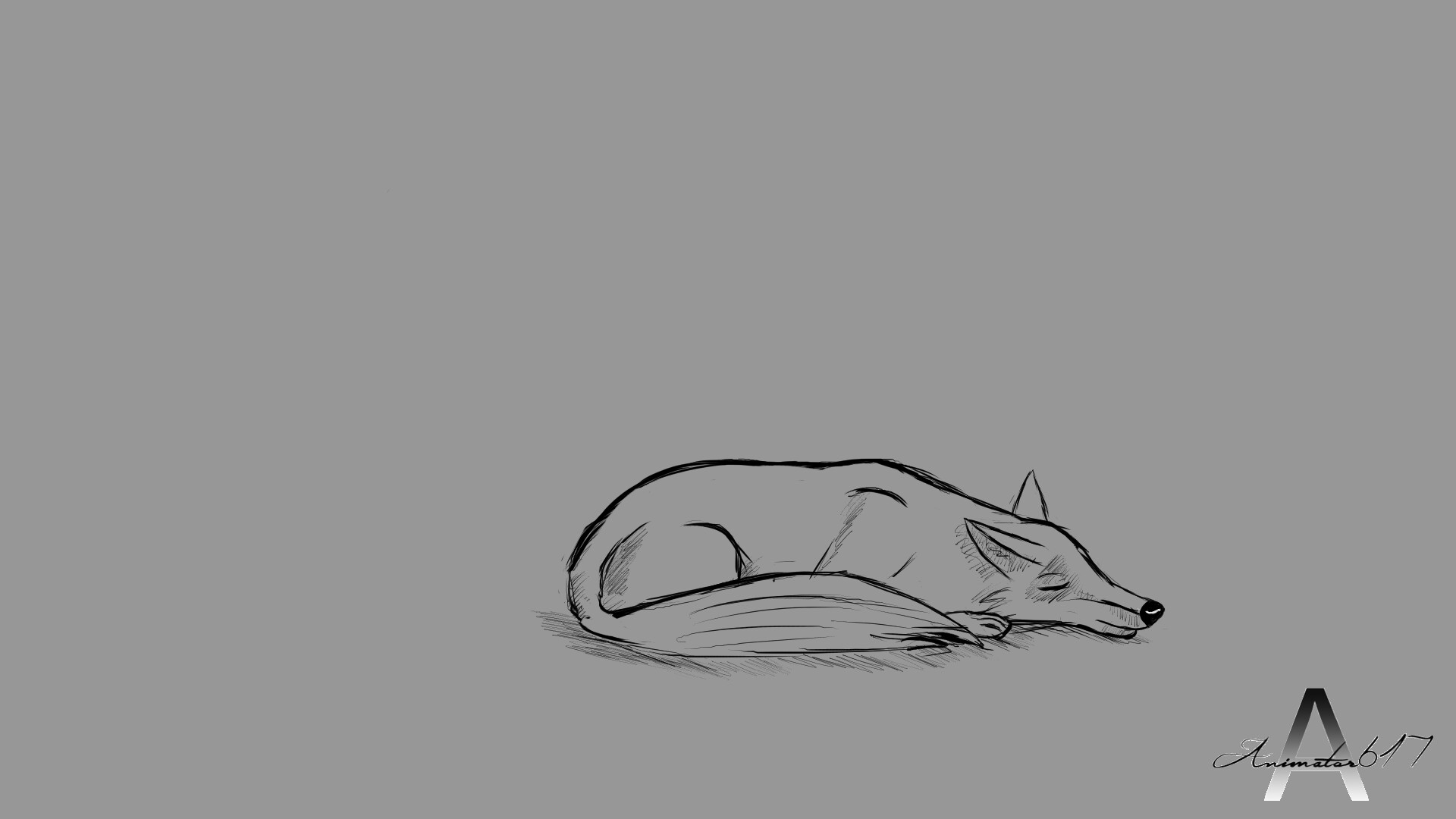 how to draw a fox lying down