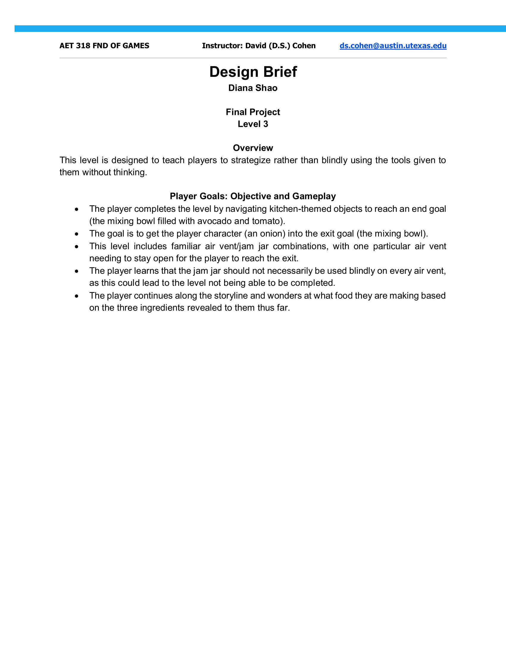 Diana Shao - Holy Guacamole! Game Design & Concept