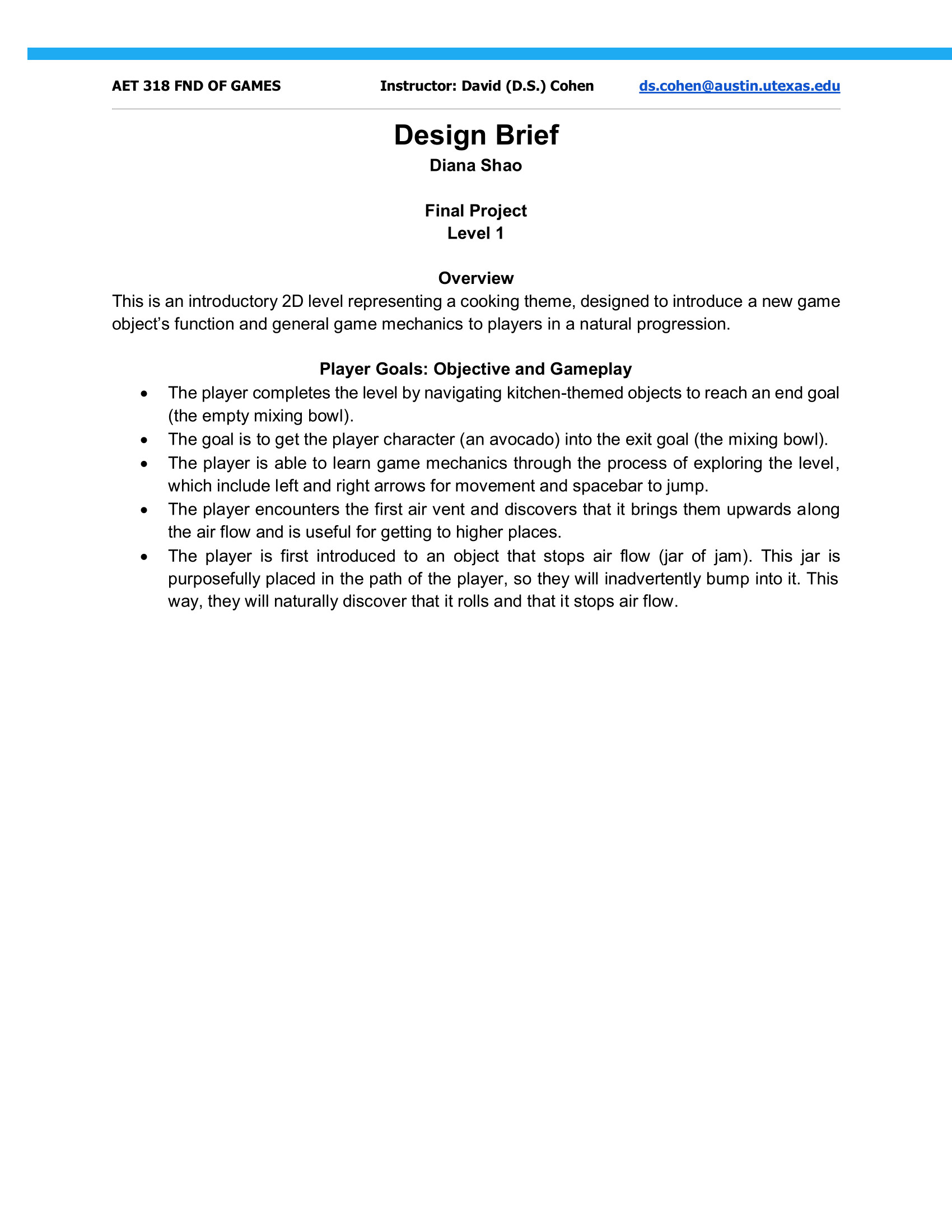 Diana Shao - Holy Guacamole! Game Design & Concept