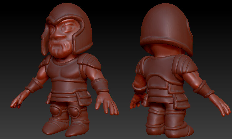 ArtStation - Mobile game style knight sculpt