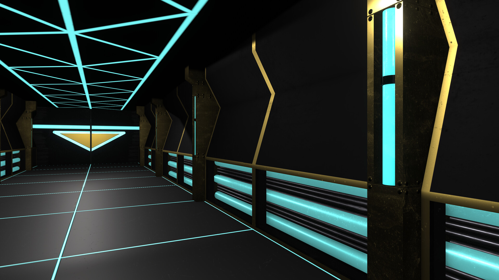 ArtStation - Sci-fi hallway