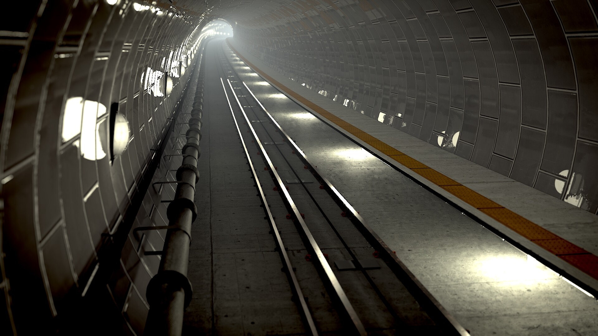 ArtStation - Subway train-tracks scene