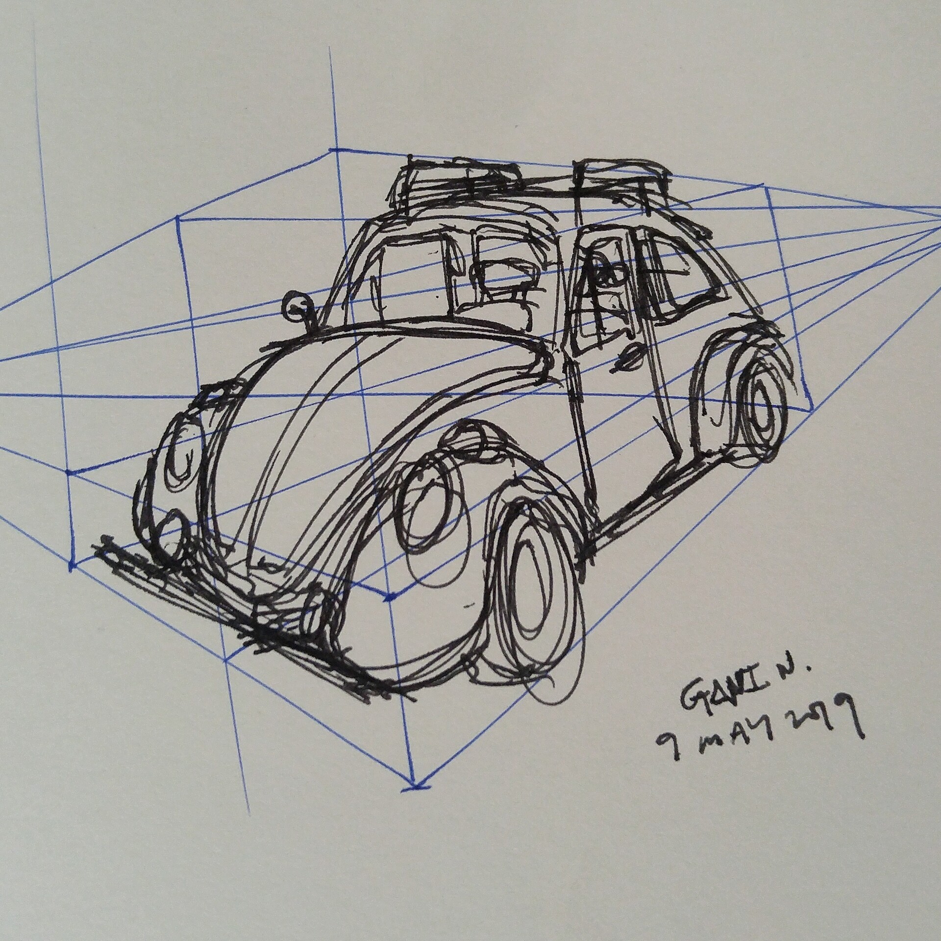 how to draw perspective cars