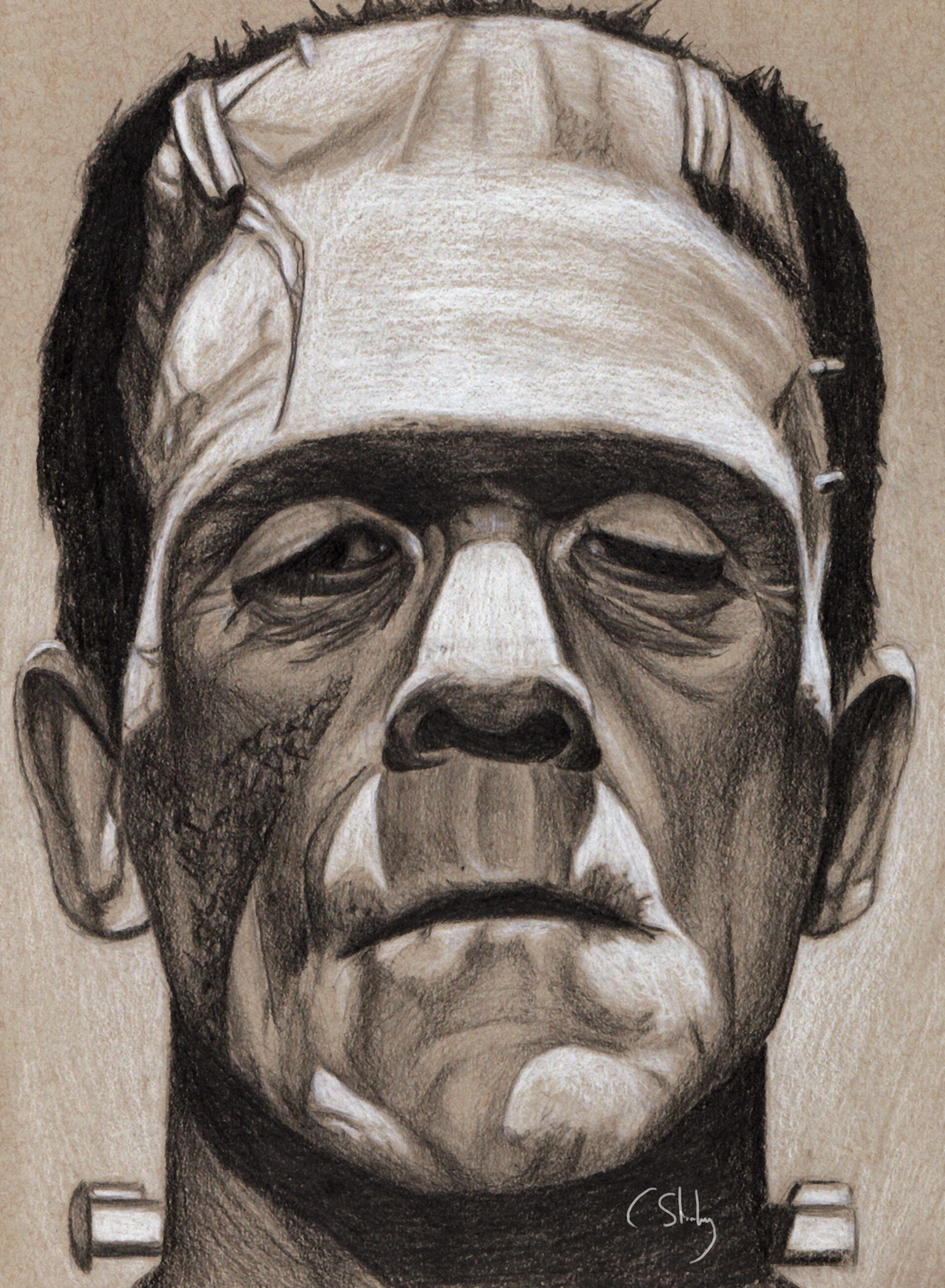 frankenstein drawing face