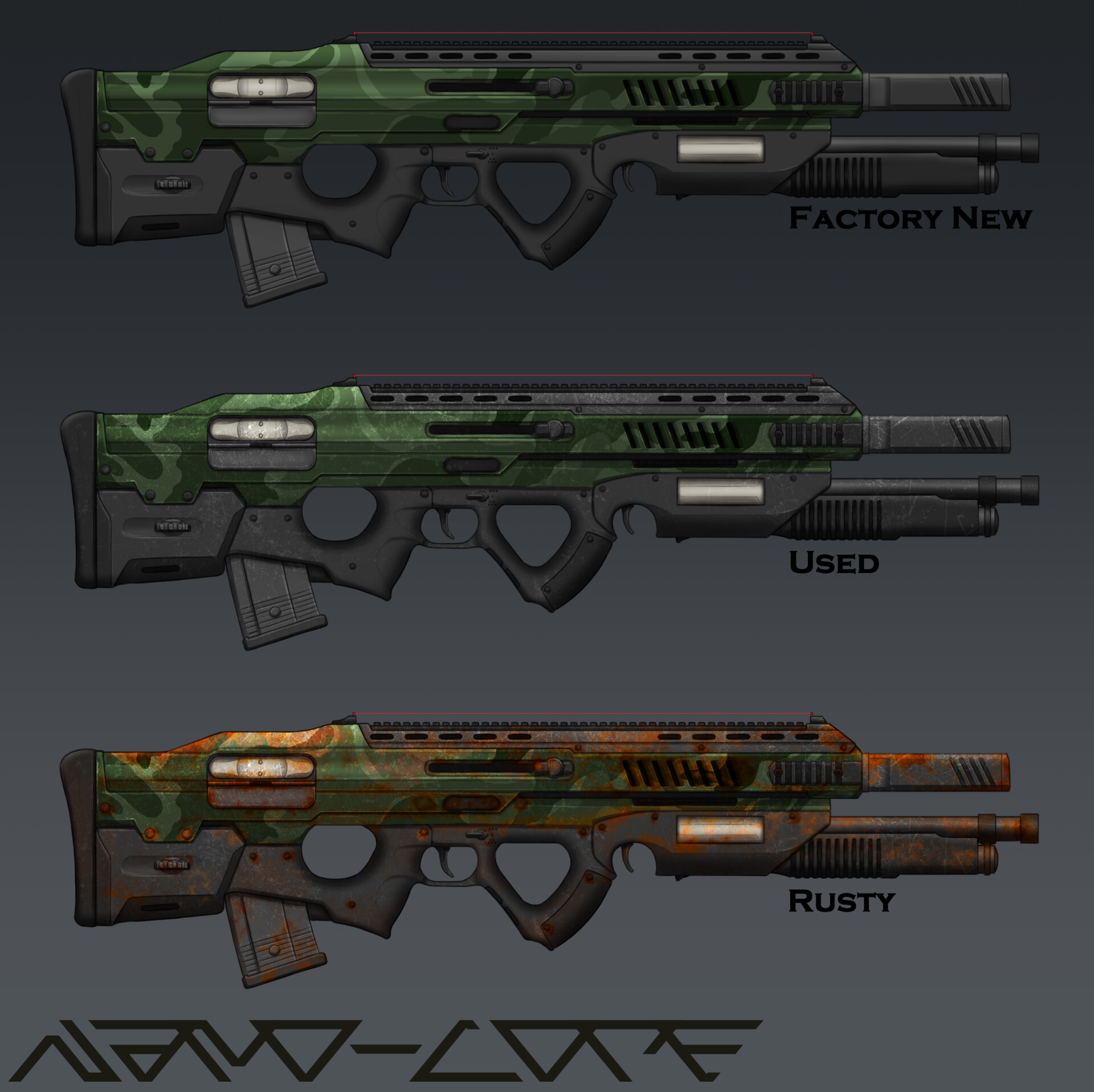 ArtStation - Assault Rifle with underbarrel shotgun mod
