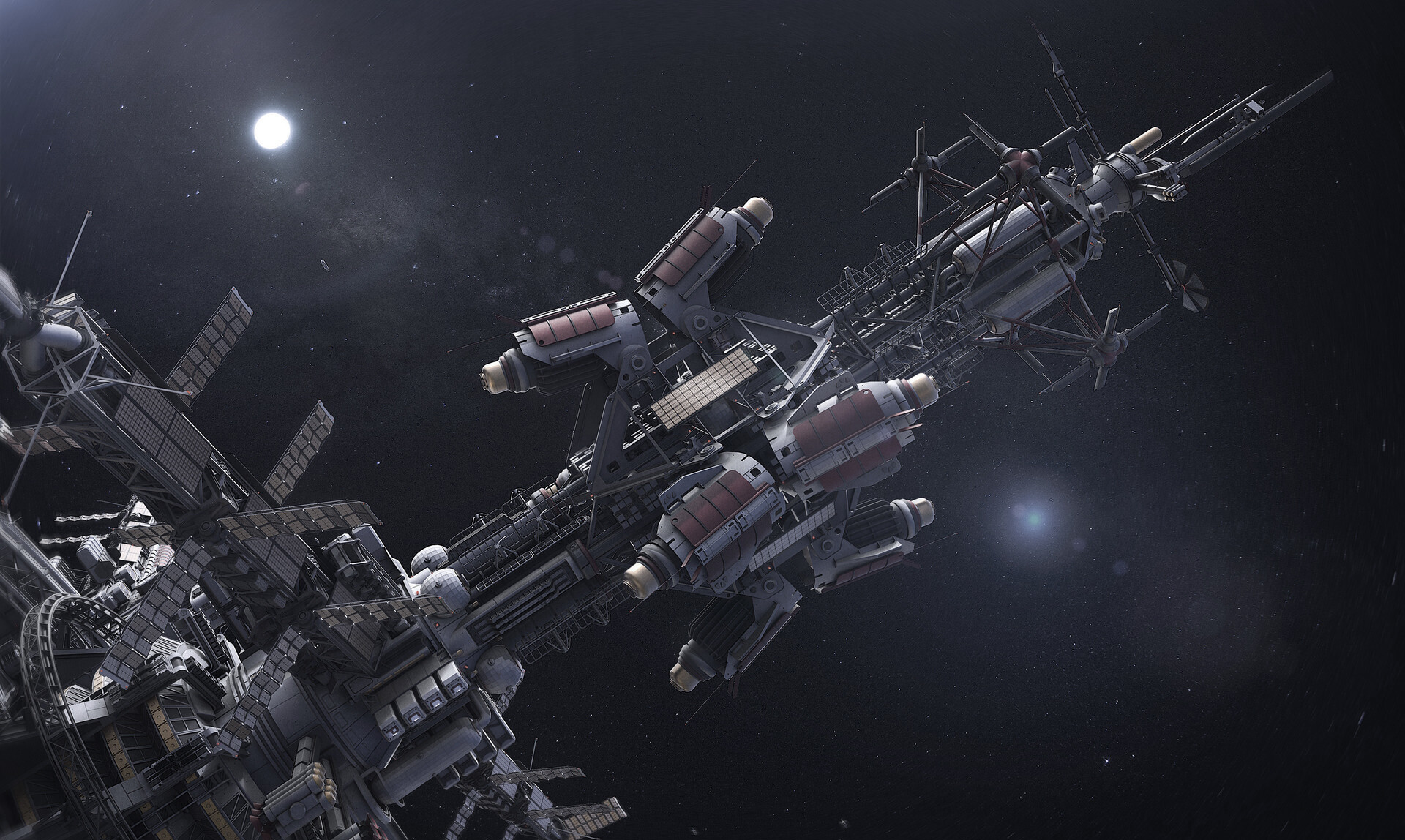 ArtStation - Space station Maya modeling.. Lighting