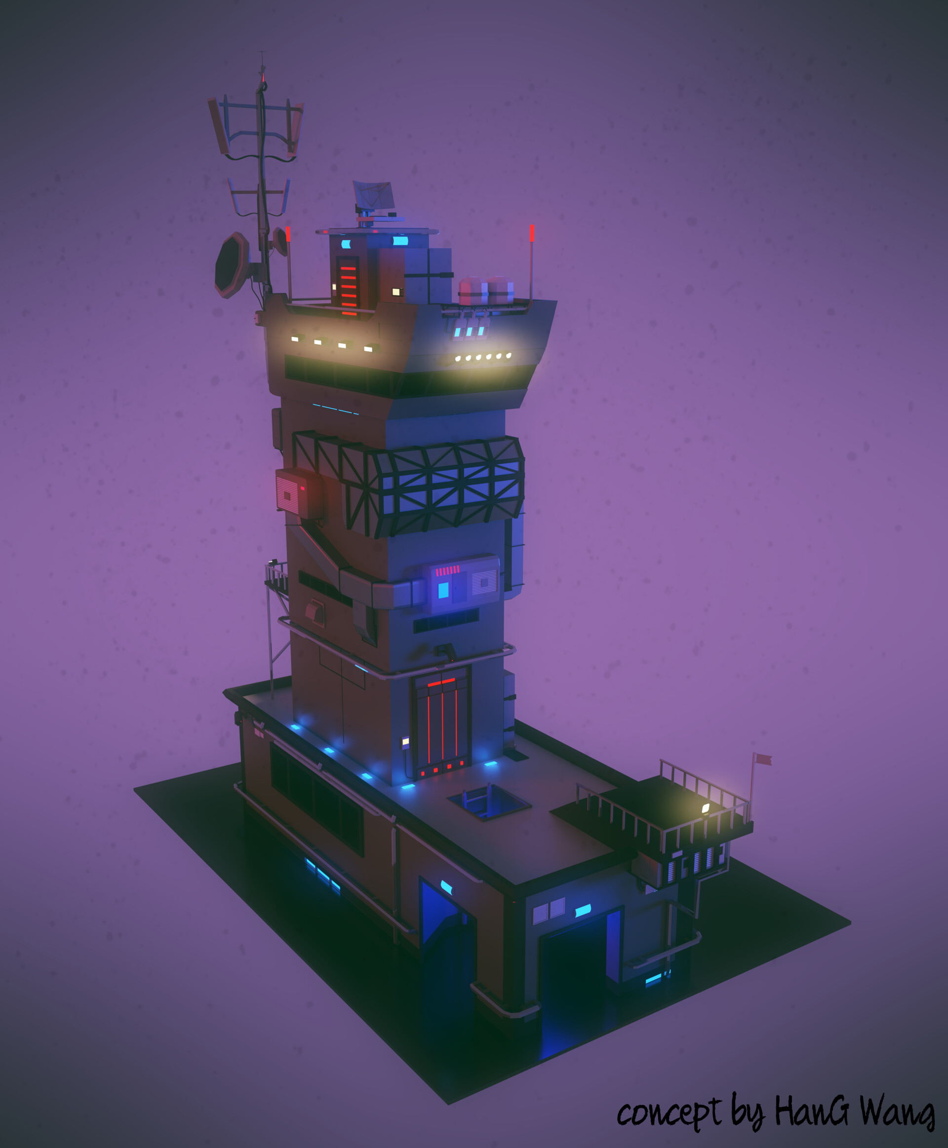 ArtStation - Low poly military tower