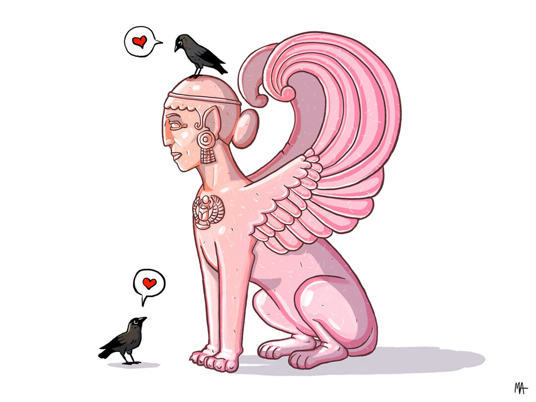 ArtStation - Jackdaws love my big sphinx of quartz