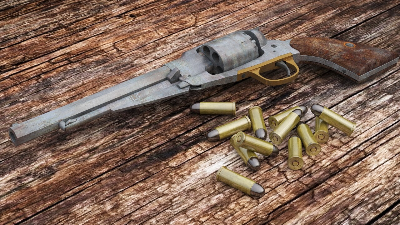 ArtStation - Revolver Remington 1858
