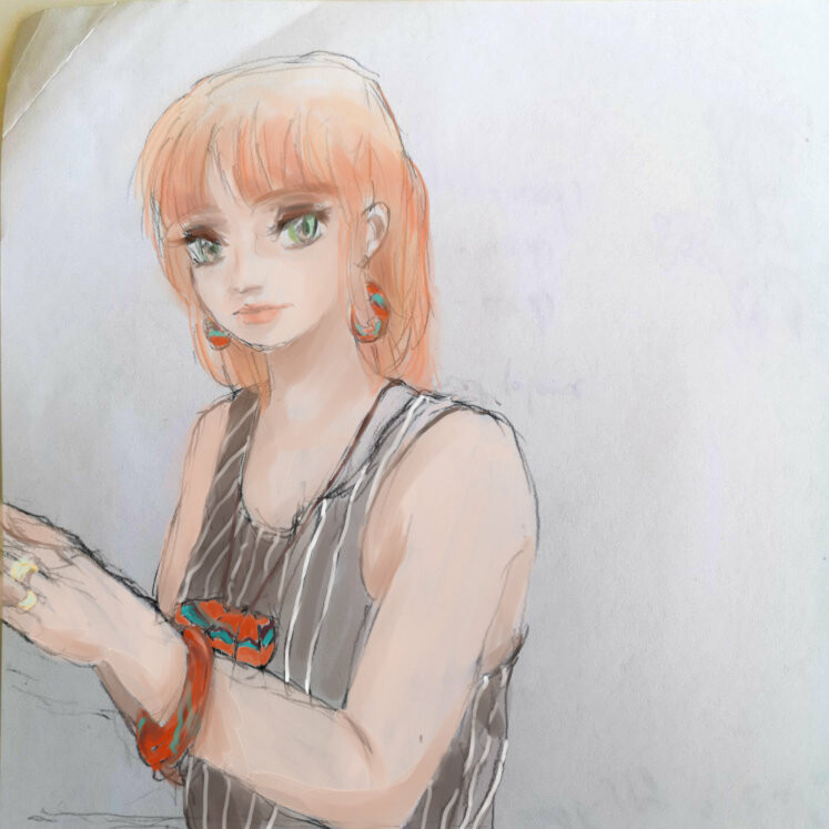 how to draw anime girl necklace