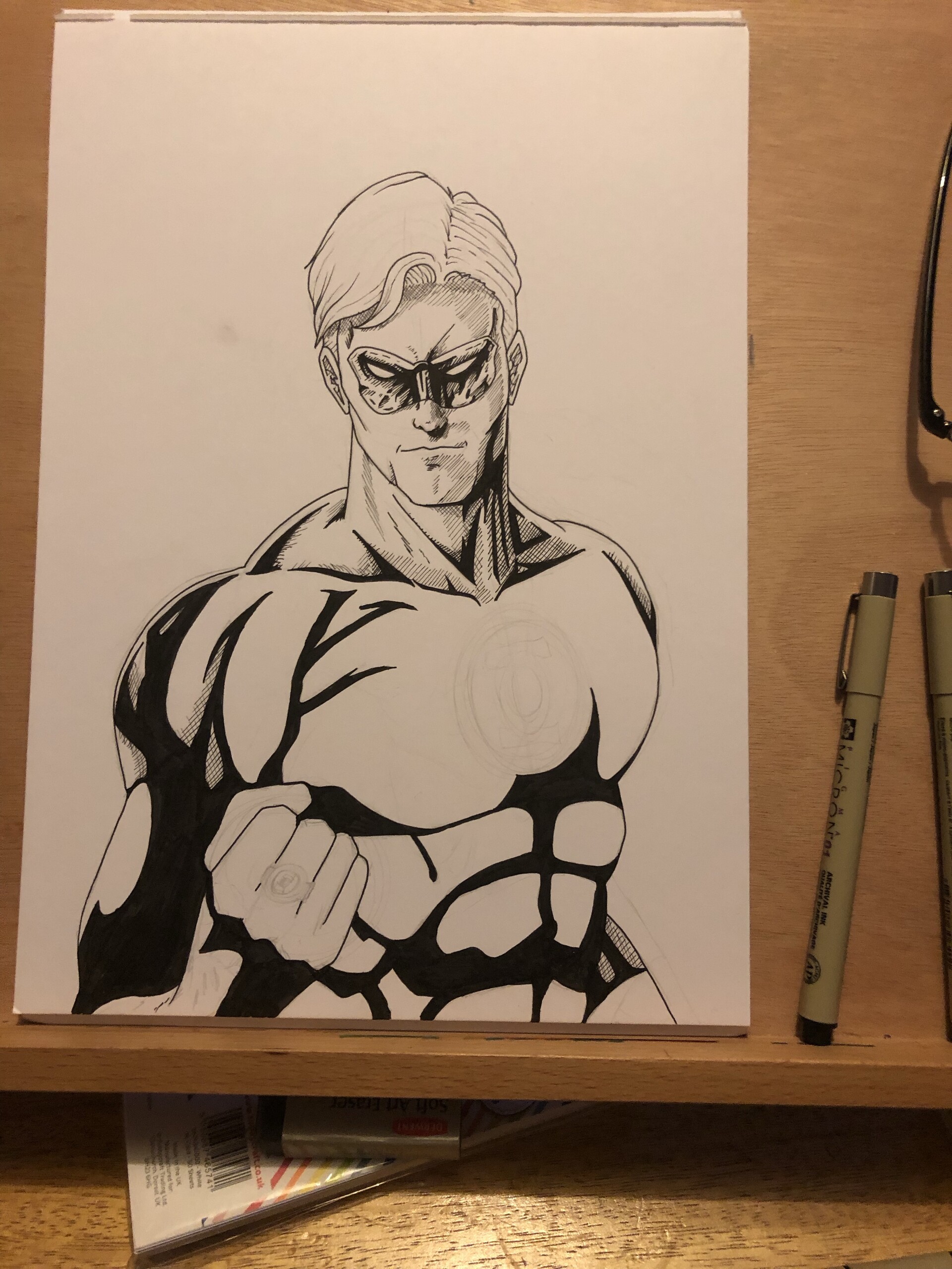 green lantern face drawing