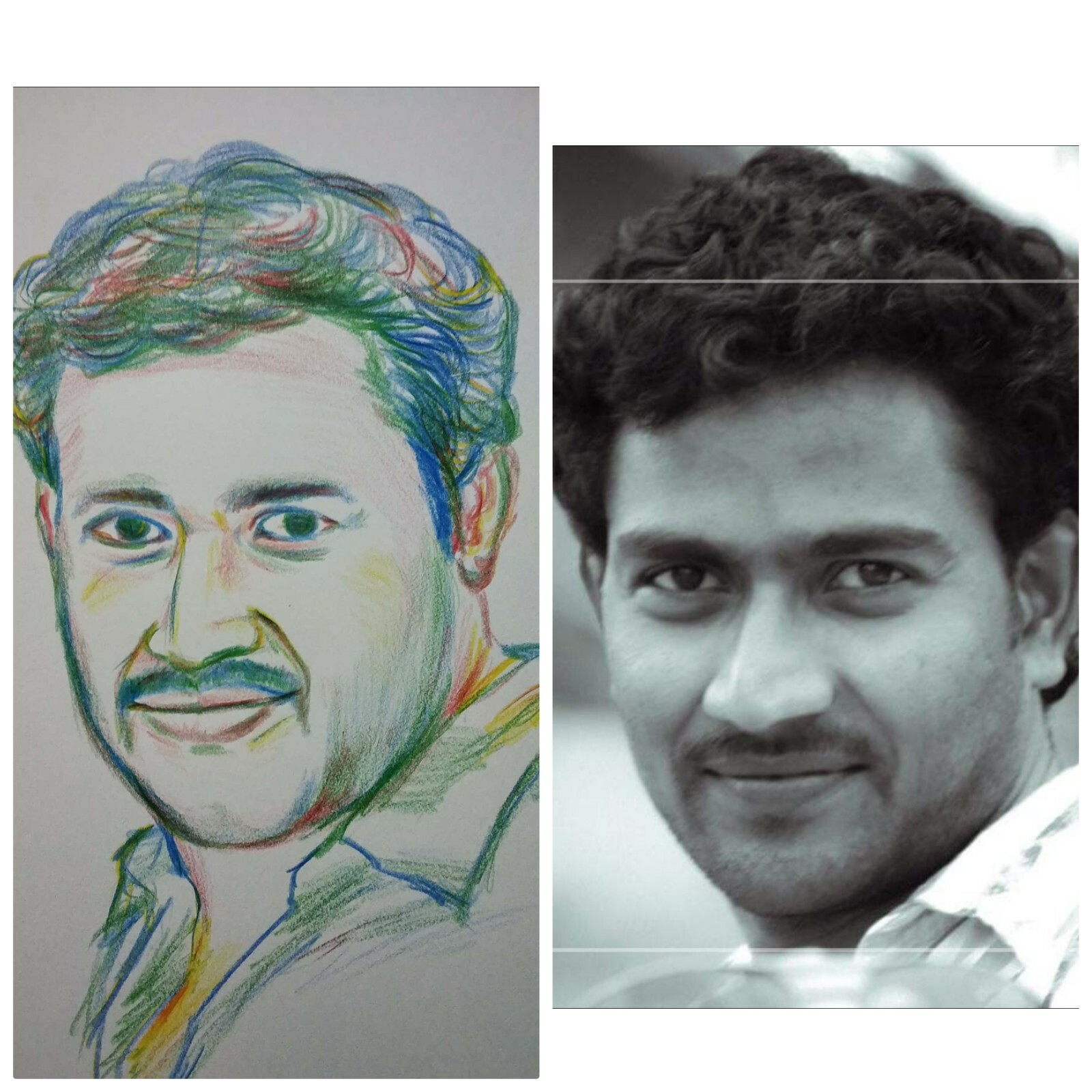 ArtStation - Portrait multi colored pencil work