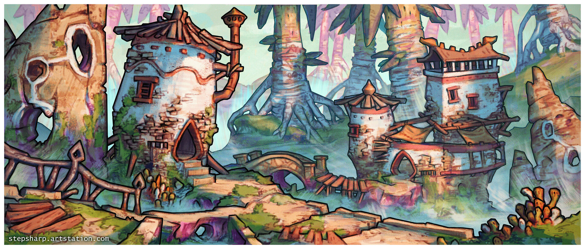 Sophie Sharples - Concept Art - Tumble-down Tropics