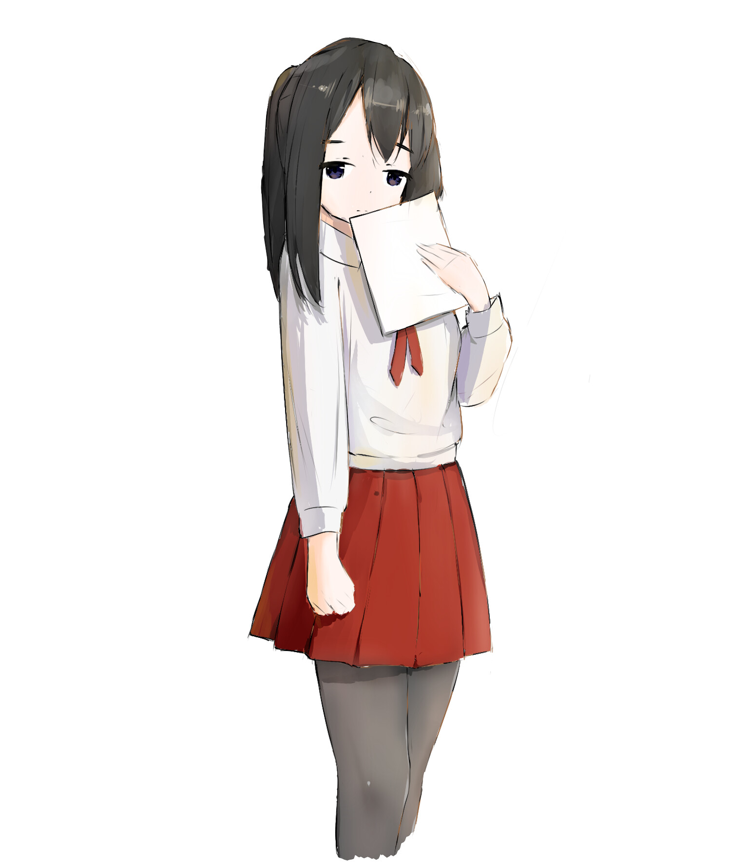 ArtStation - my oc red skirl school girl