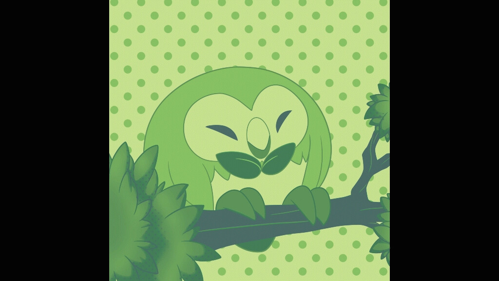 ArtStation - Pokémon Palette Challenge - ROWLET SALAD (ANIMATED GIF)