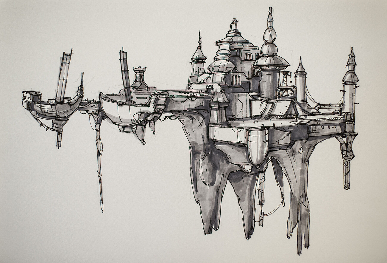 how to draw fantasy landscape