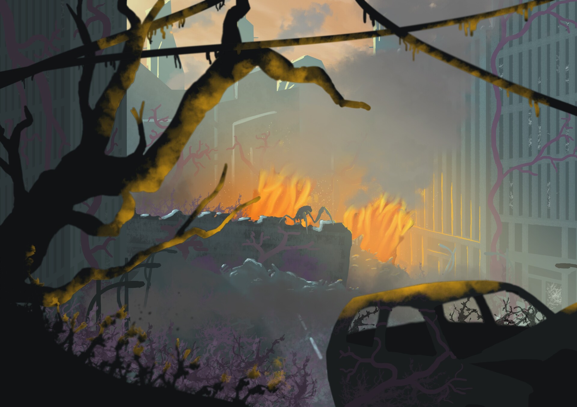 ArtStation - Nature fights back Final piece