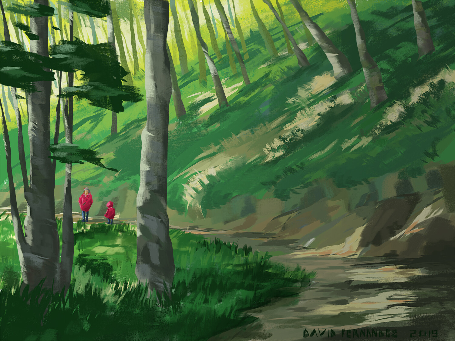 ArtStation - Sunny walk, sketch practice.