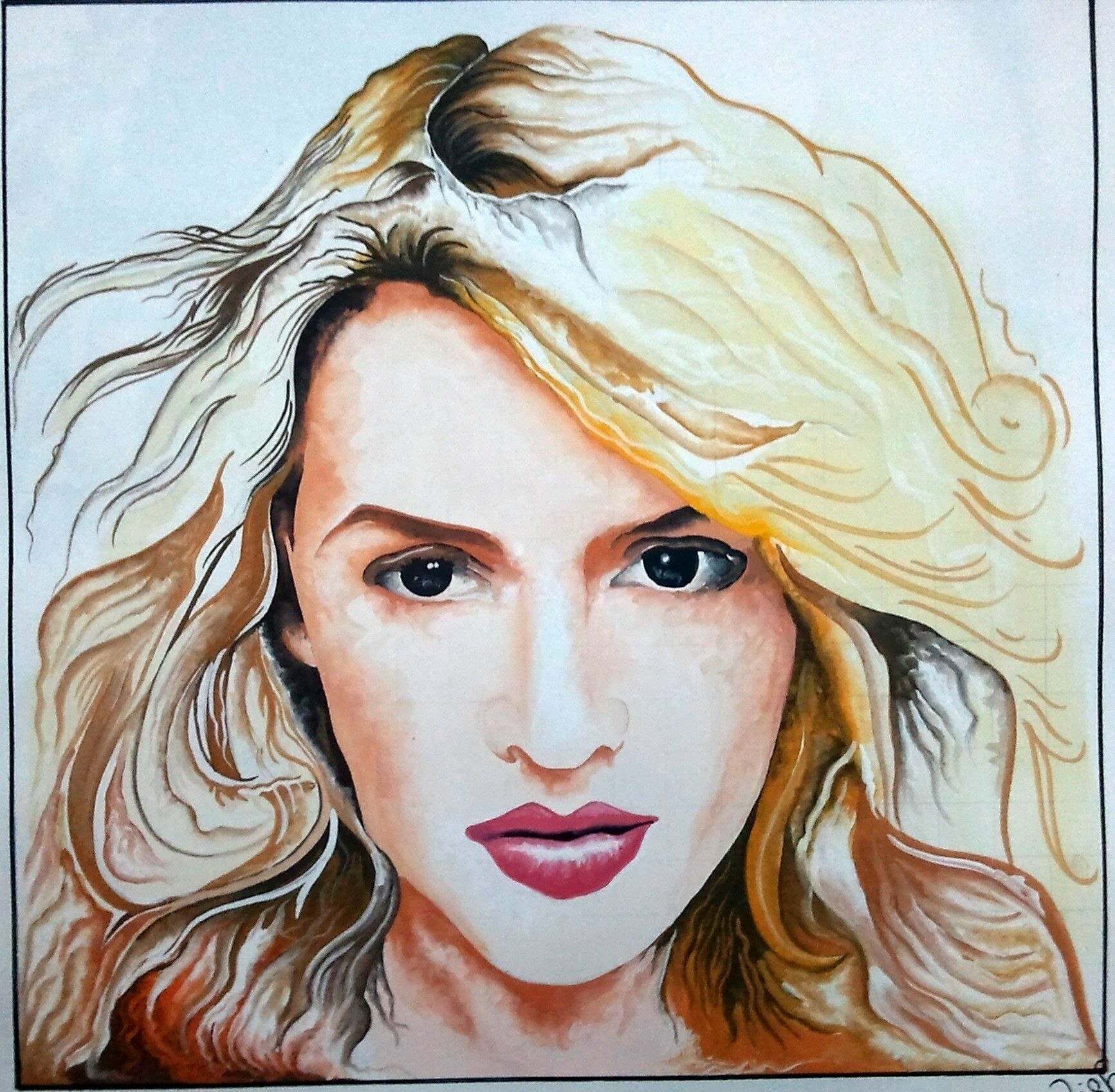 ArtStation - Kate Winslet - Water colours on 140 GSM