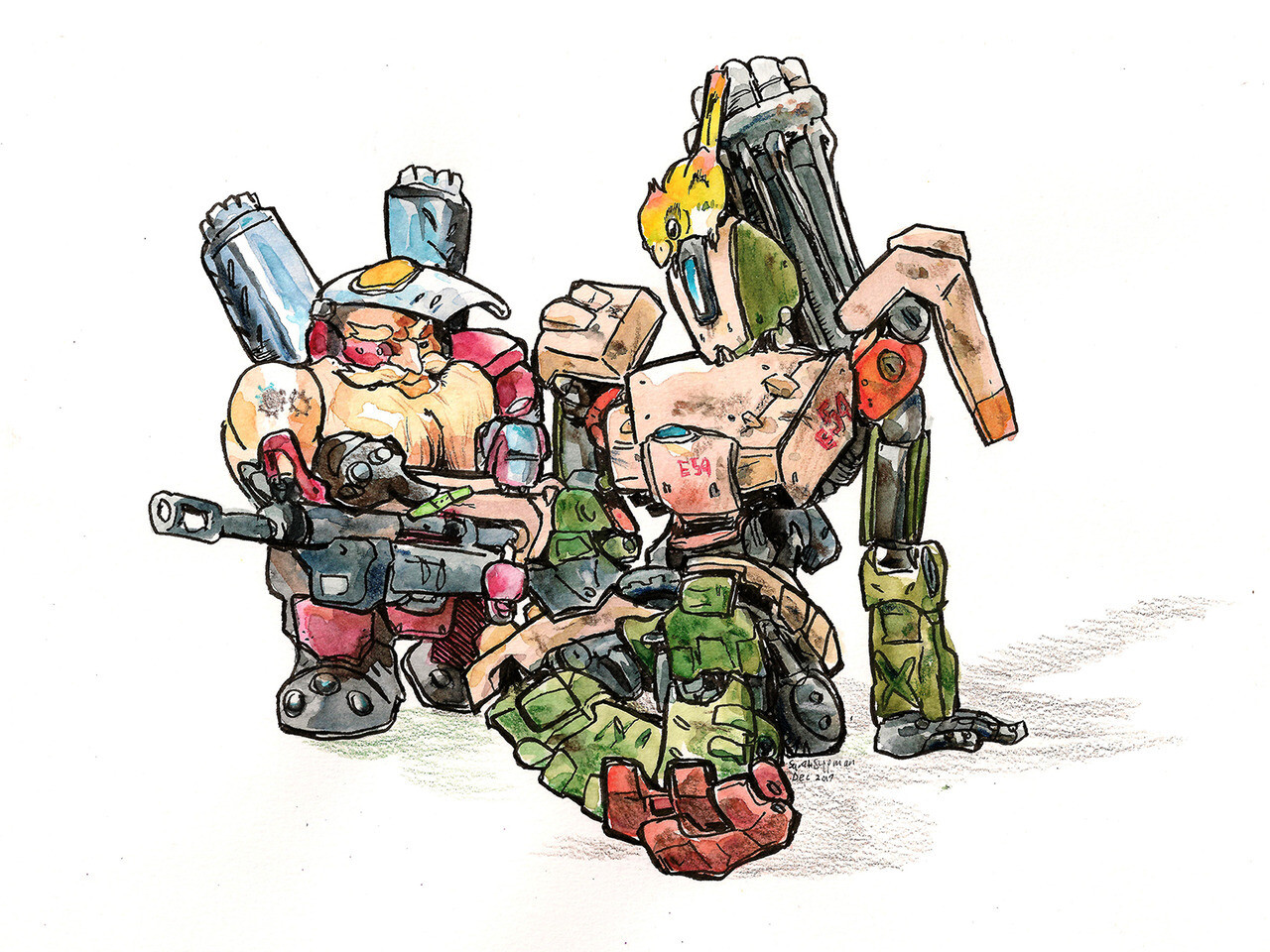 ArtStation - Torbjörn and Bastion