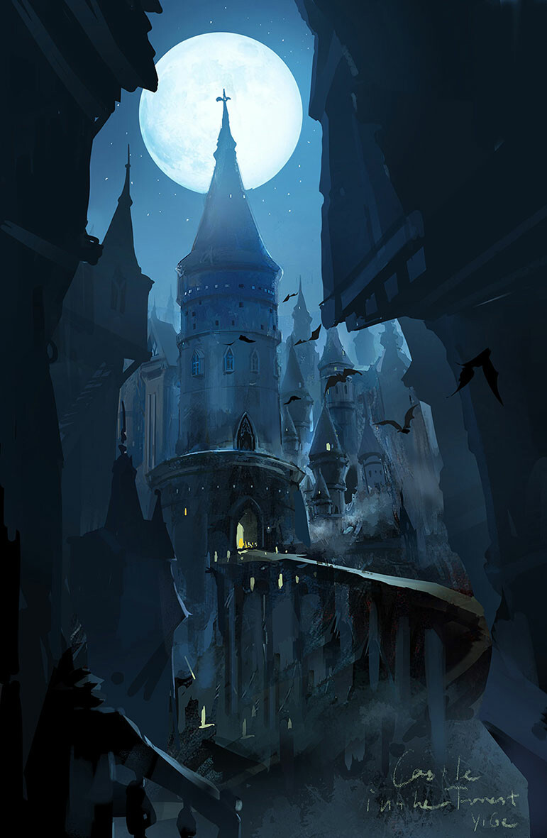 ArtStation - castle in dark