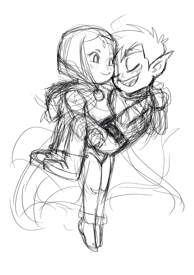 how to draw beast boy and raven