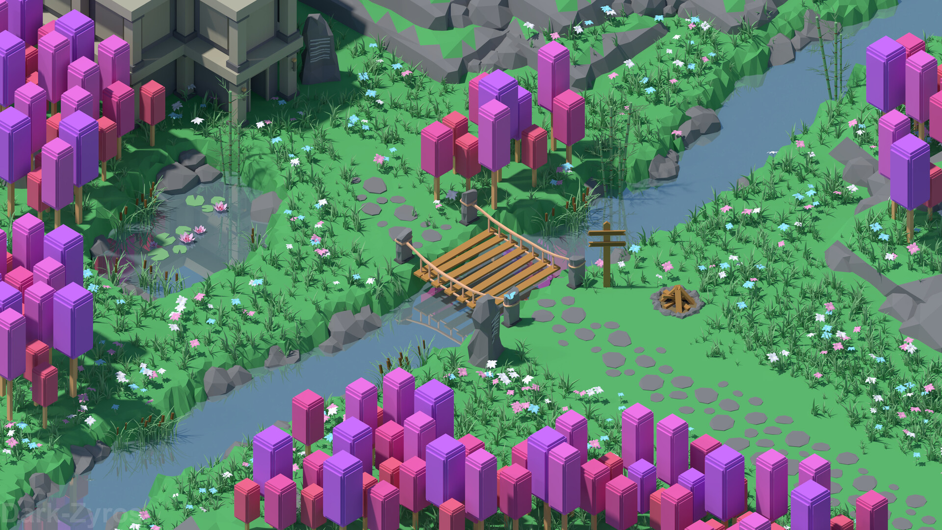 ArtStation - Isometric low poly scene