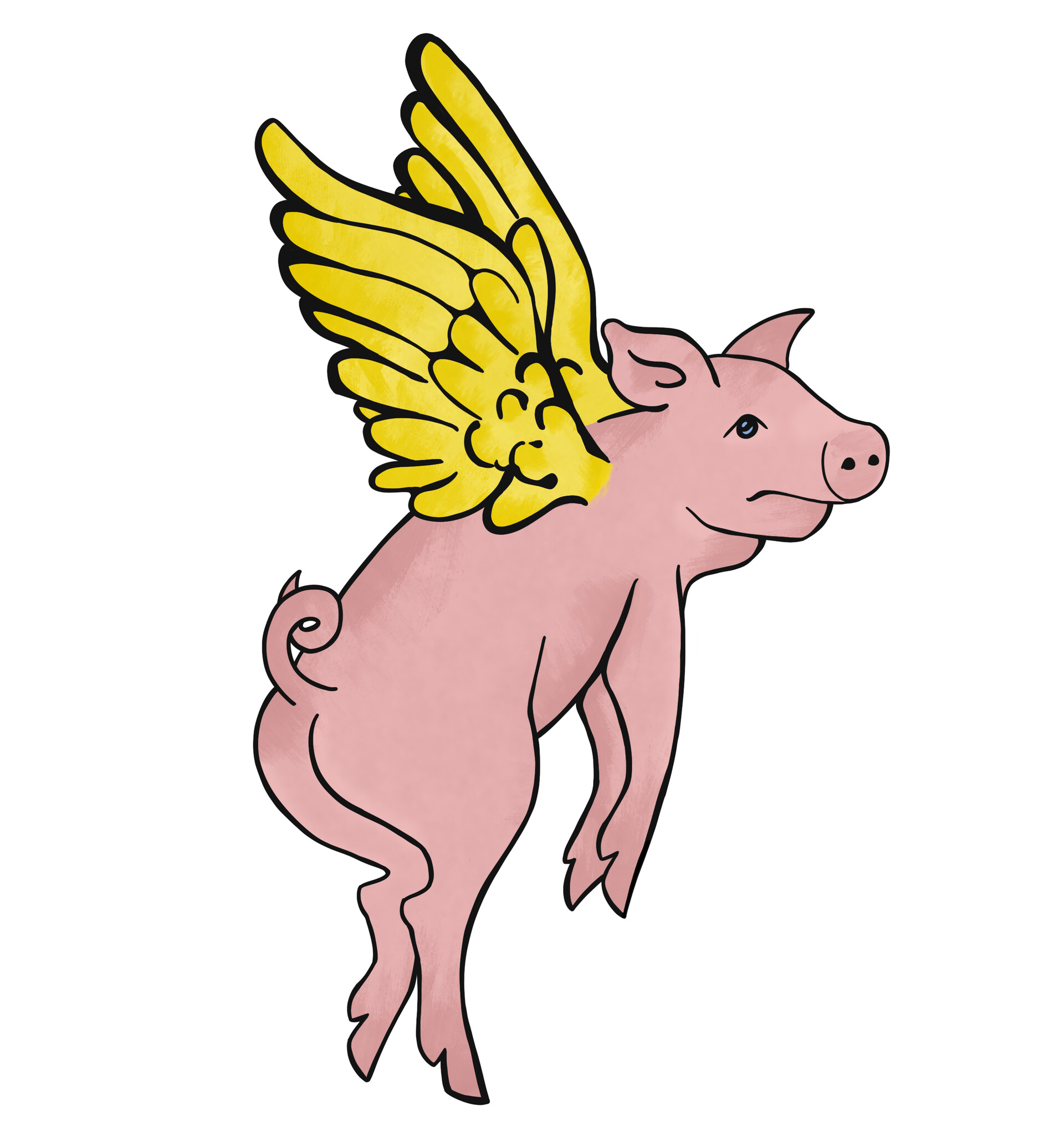 ArtStation - Winged pig in the style of a medieval manuscript