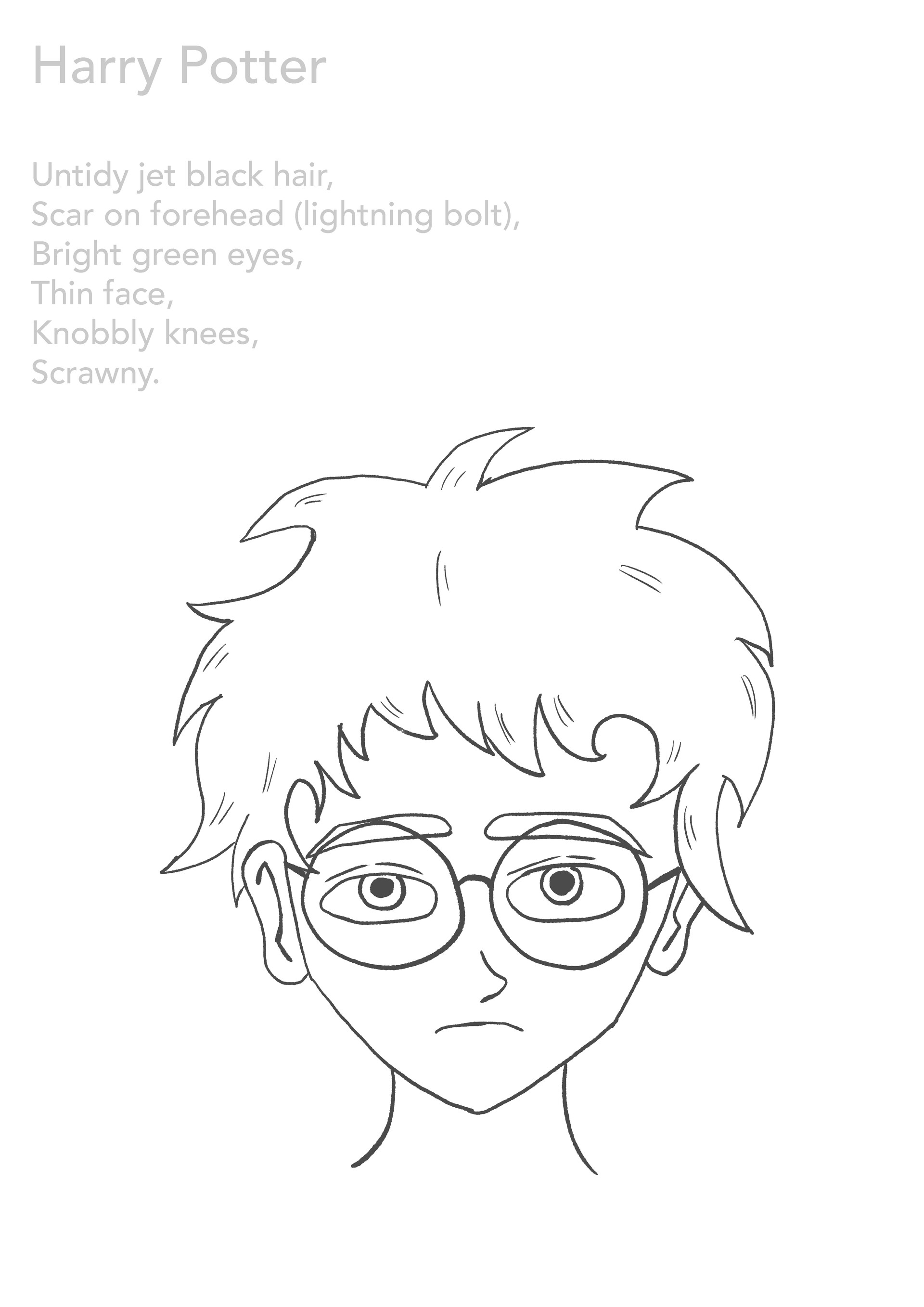 how to draw lightning scar