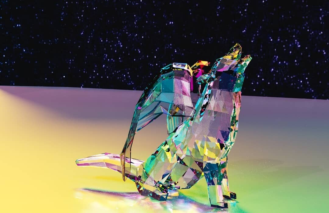 ArtStation - Low poly crystal wolf