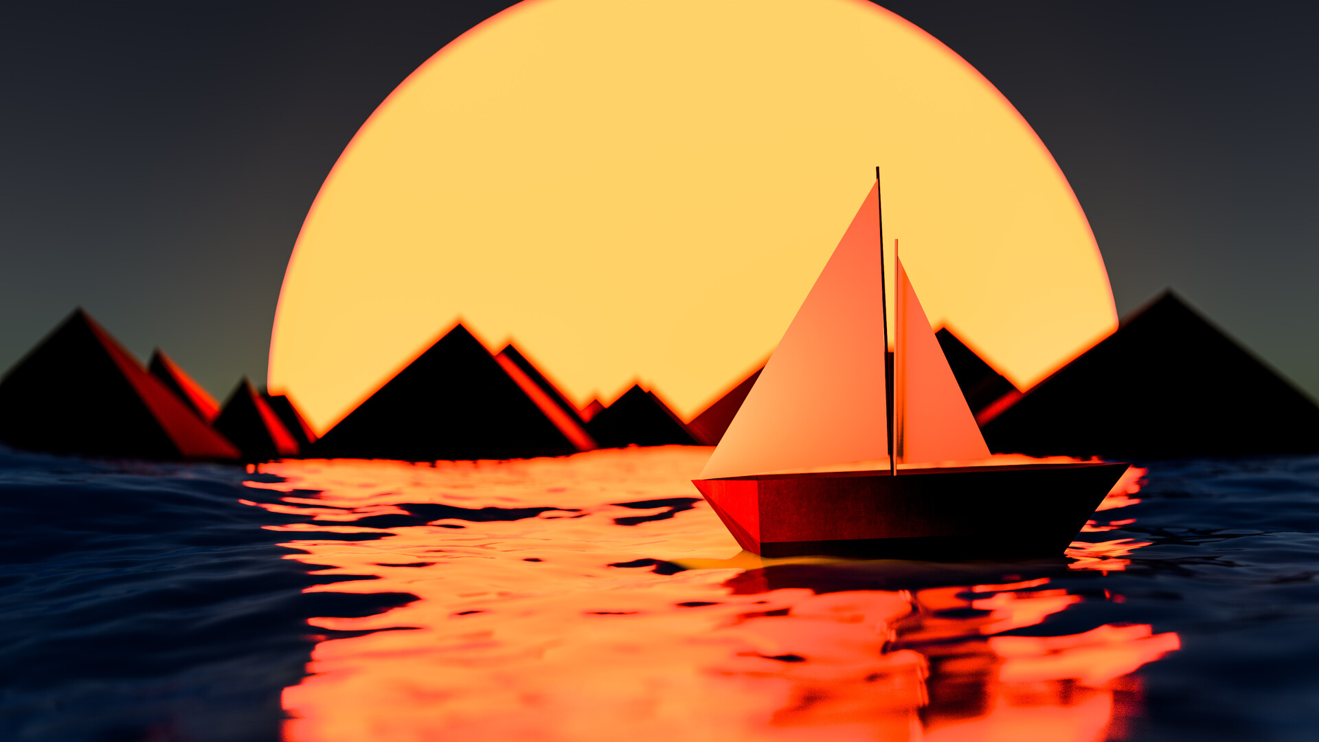 ArtStation - Sunset Boat