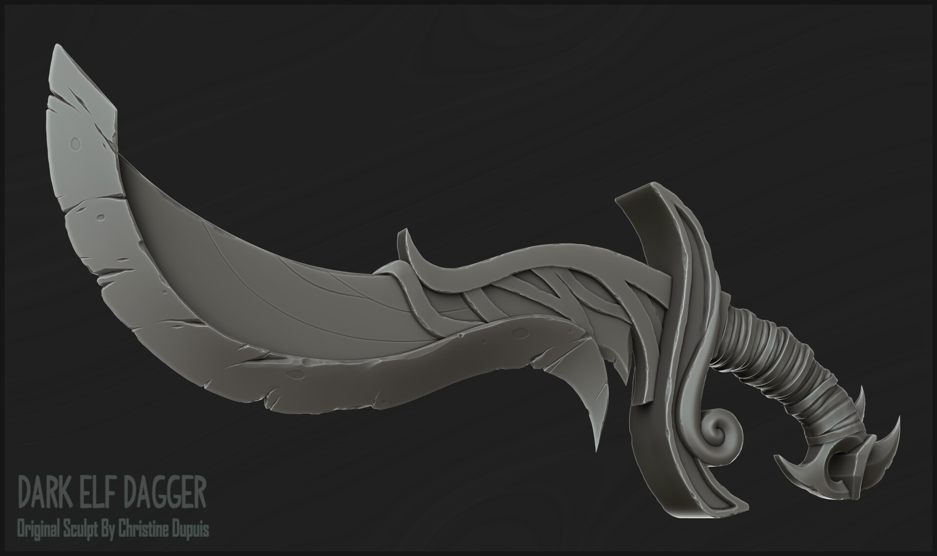 Christine D.S. - Dark Elf Dagger - Sculpt