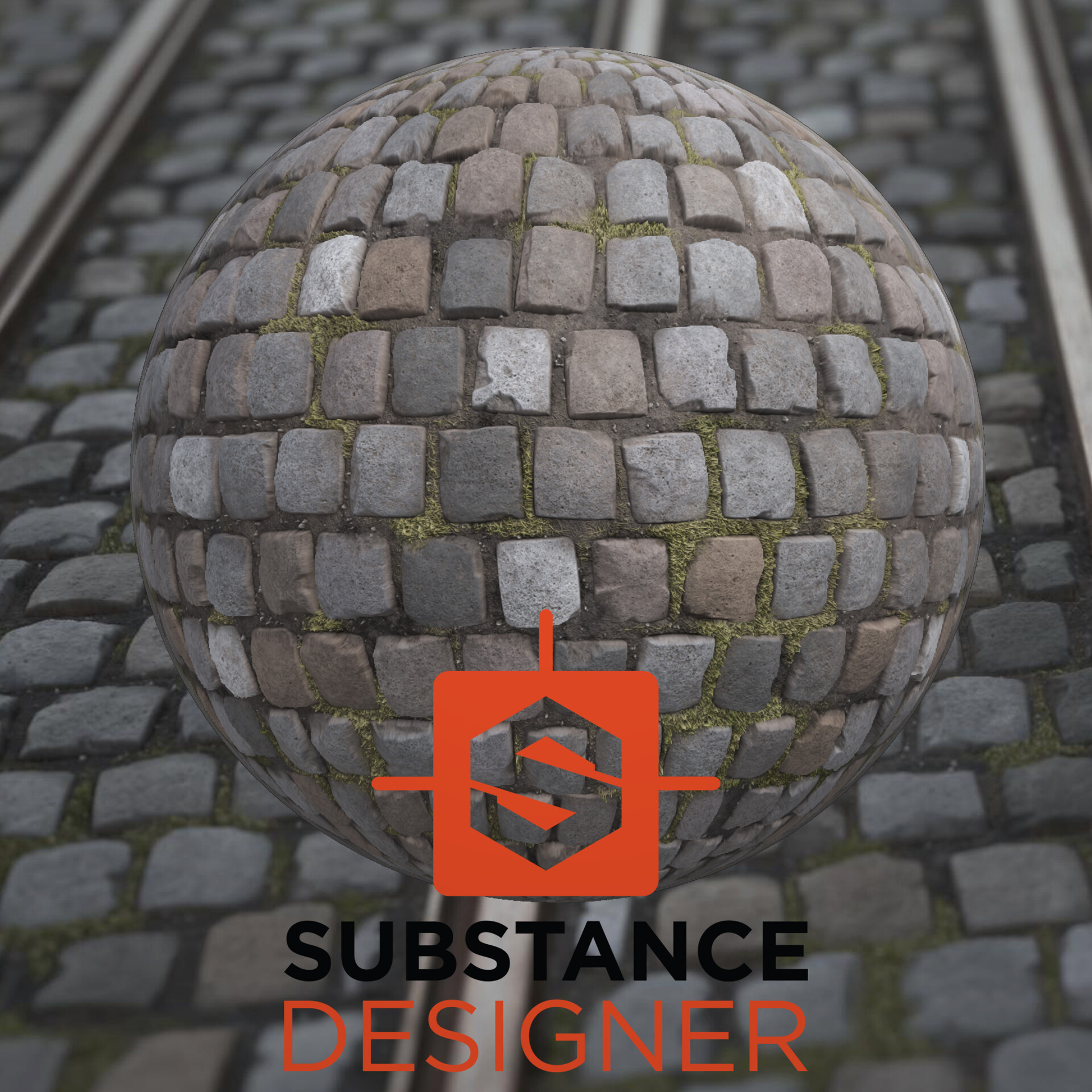 ArtStation - Cobblestone tram railway