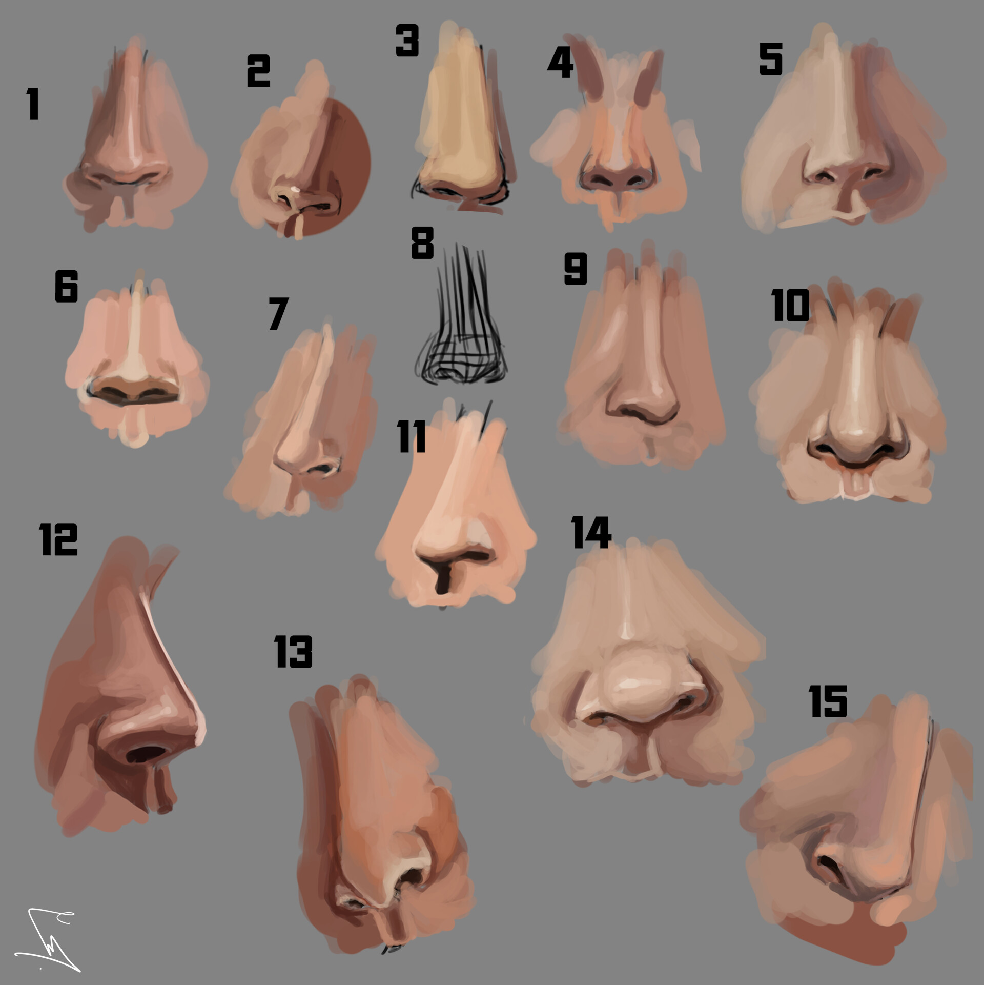 ArtStation - Nose studies